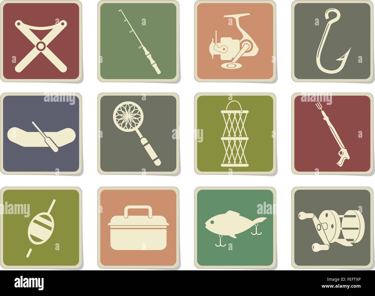 Fishing icon set Stock Vector Image & Art - Alamy