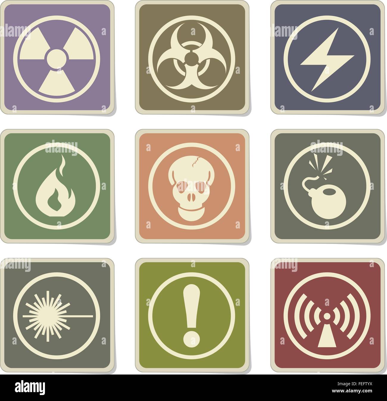 Hazard icons set Stock Vector Image & Art - Alamy