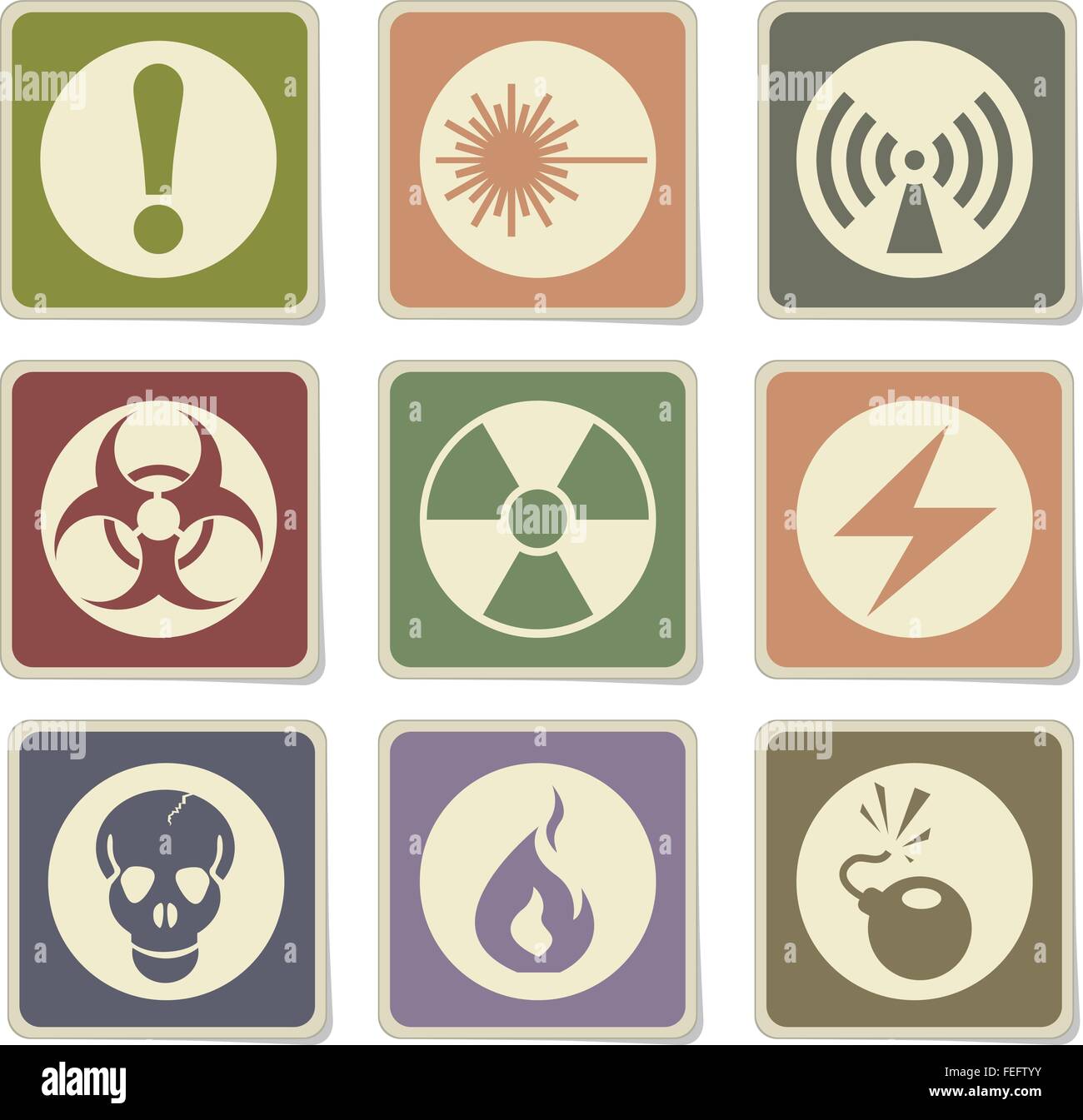 Hazard icons set Stock Vector Image & Art - Alamy