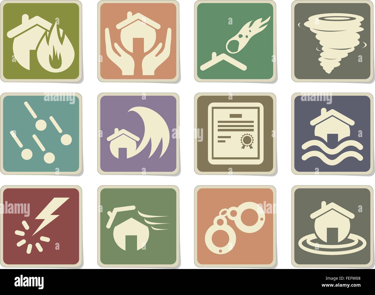 Home Insurance Icons Stock Vector Image & Art - Alamy