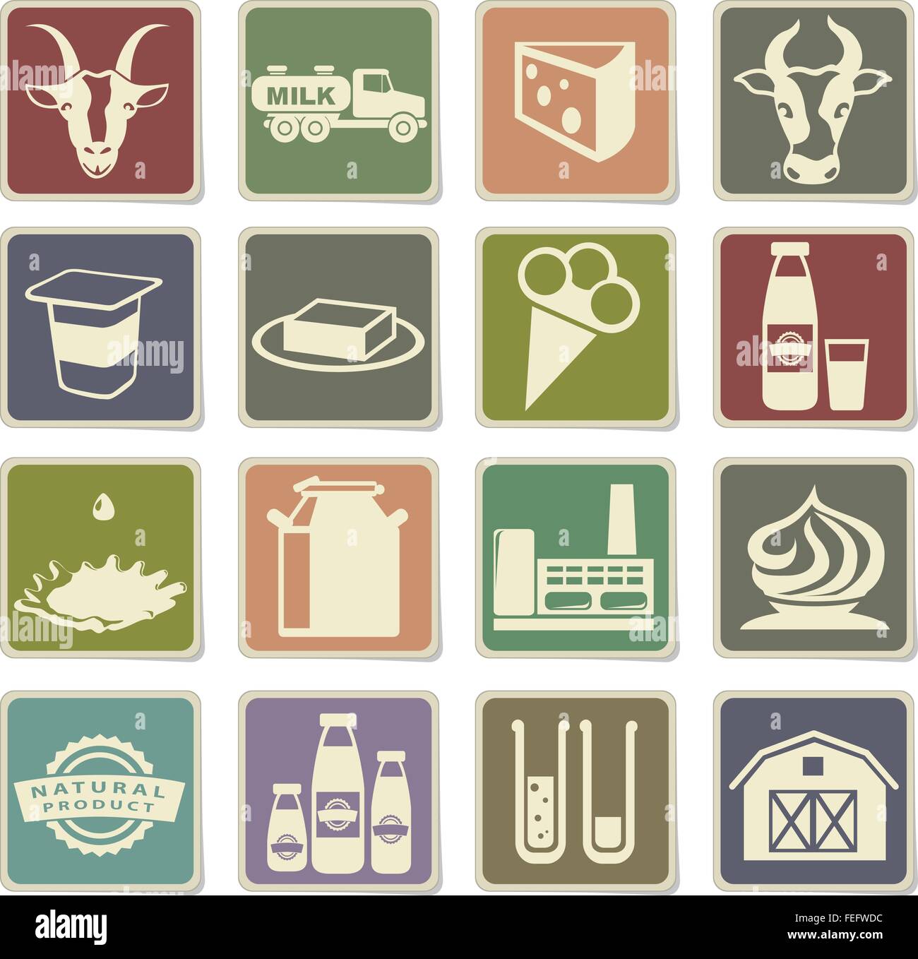 Milk industry icons set Stock Vector Image & Art - Alamy