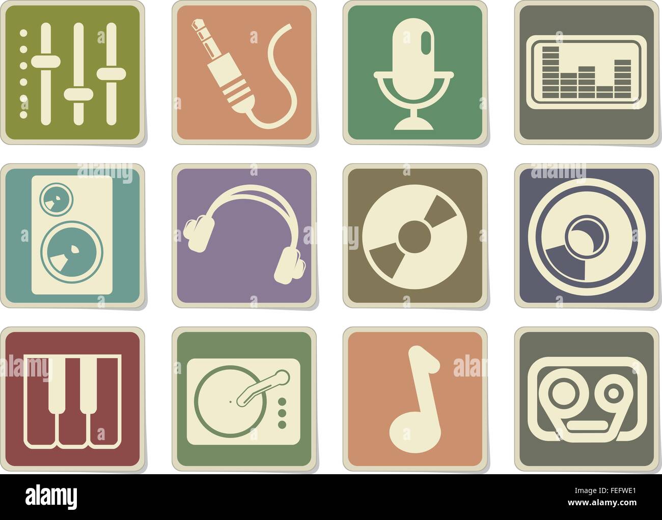 Audio and music simple vector icons Stock Vector Image & Art - Alamy