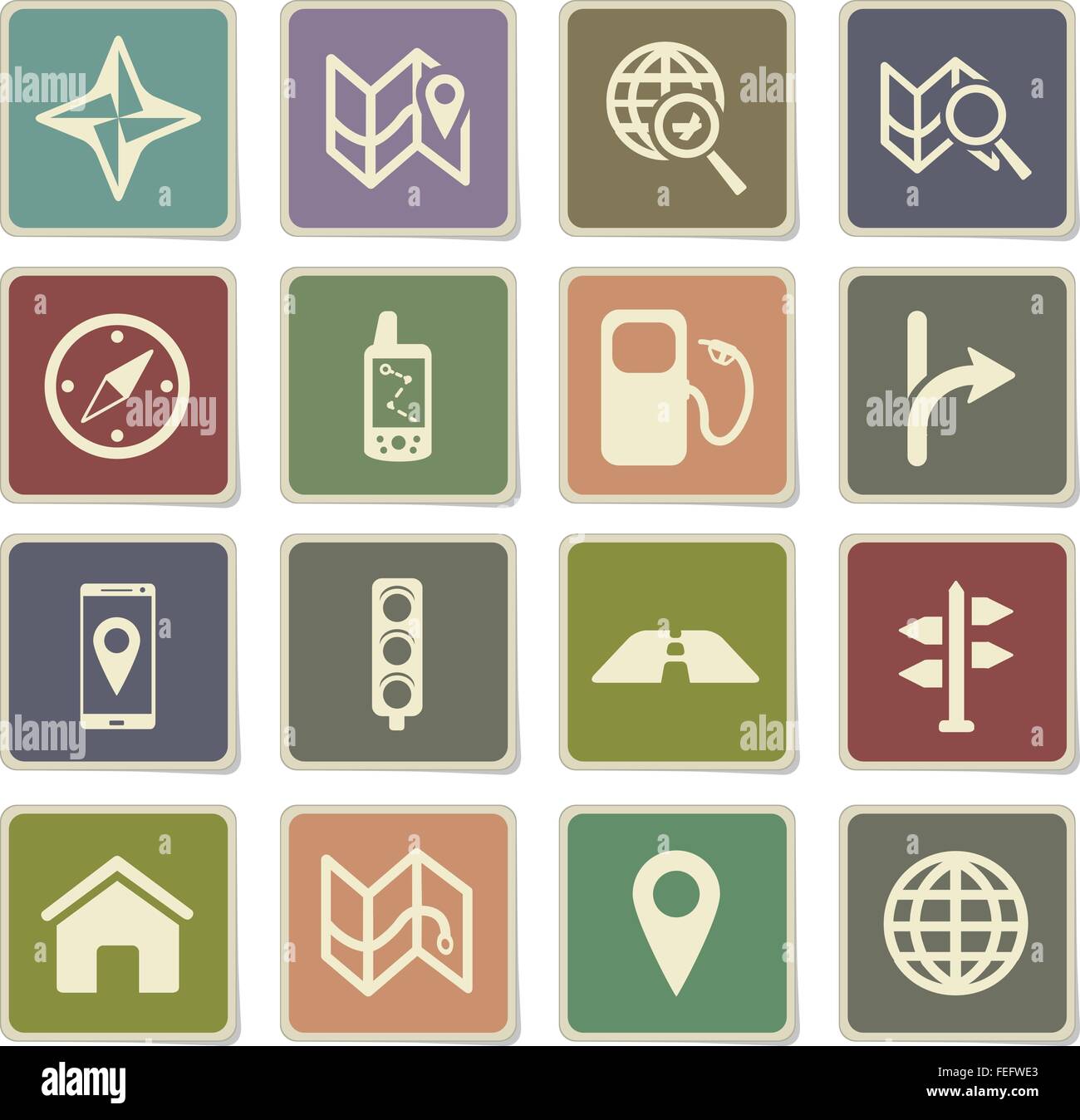 Navigation simply icons Stock Vector Image & Art - Alamy