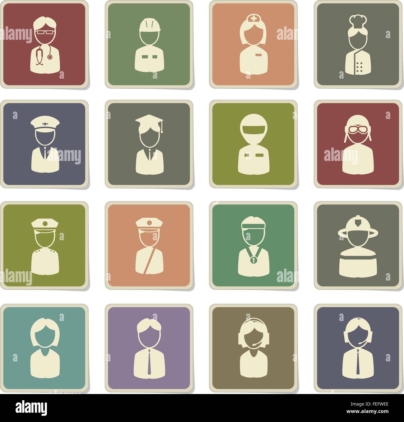 Ocupation simply icons Stock Vector Image & Art - Alamy