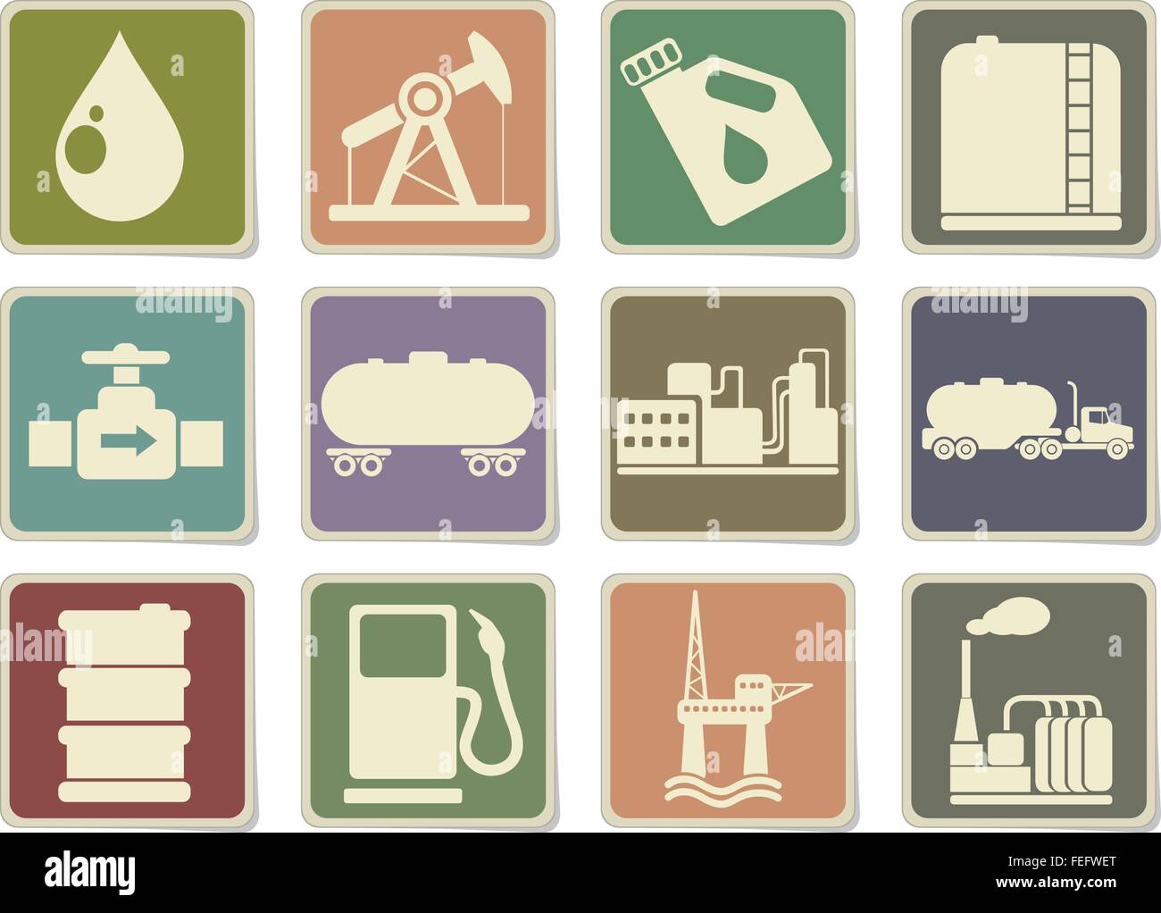 Oil and petrol industry objects icons Stock Vector Image & Art - Alamy