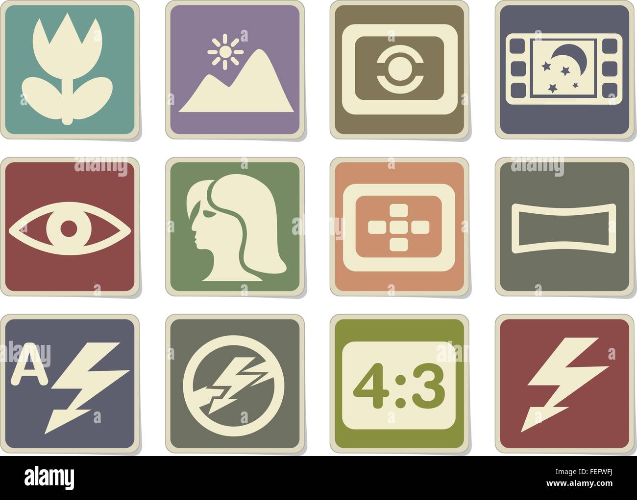 Photo modes icons set Stock Vector Image & Art - Alamy