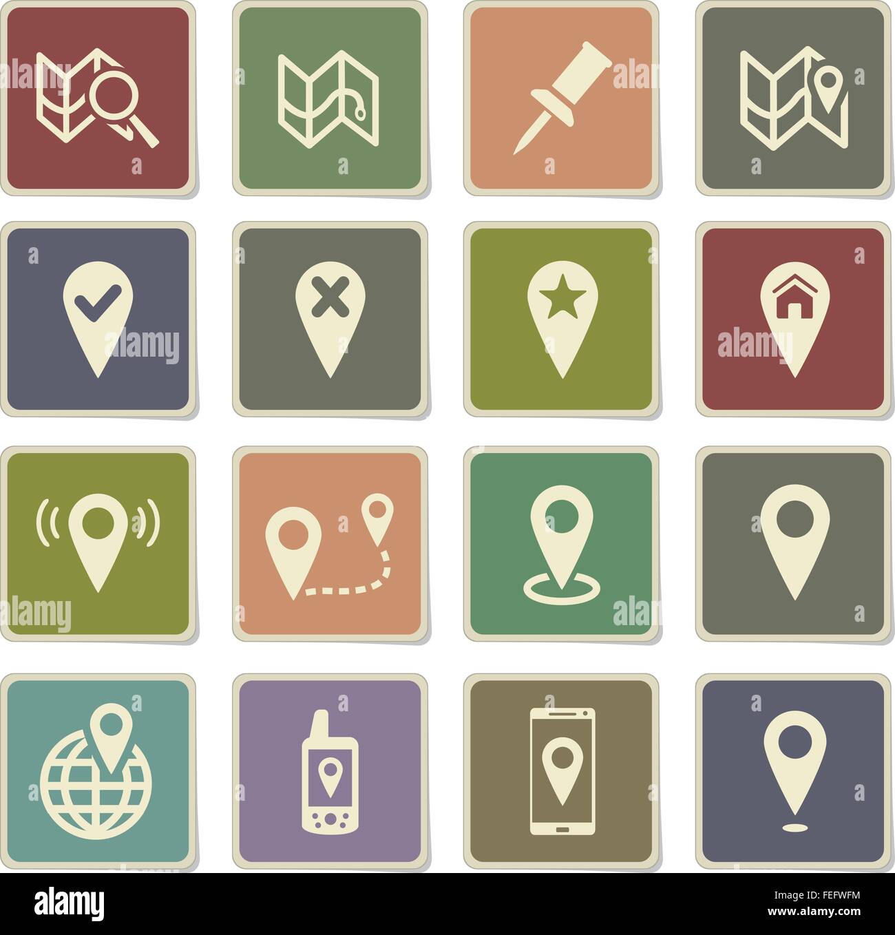 Pointer and maps simply icons Stock Vector Image & Art - Alamy