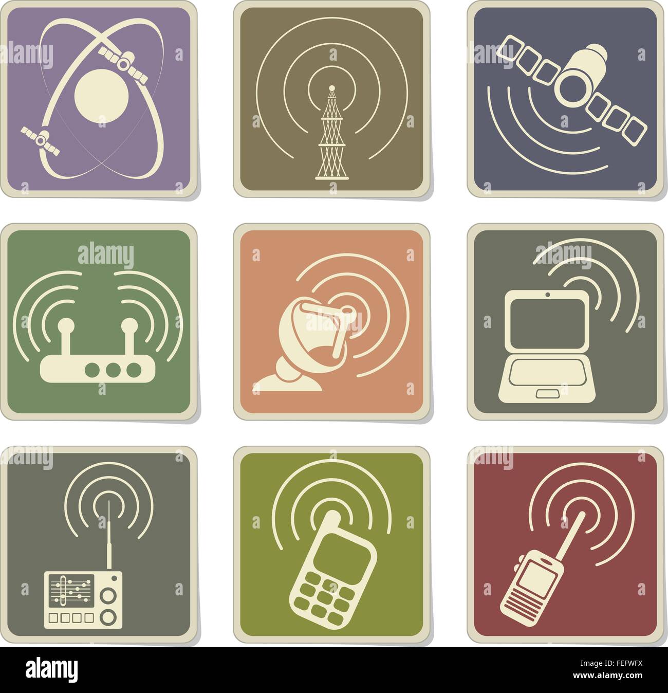 Radio signal simple vector icons Stock Vector Image & Art - Alamy