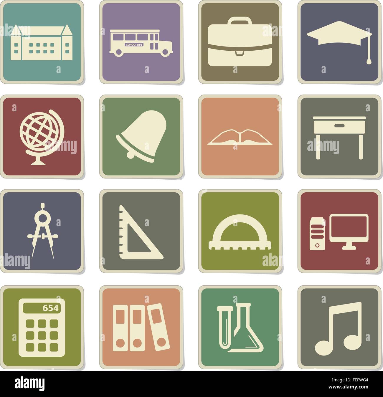 School simply icons Stock Vector Image & Art - Alamy