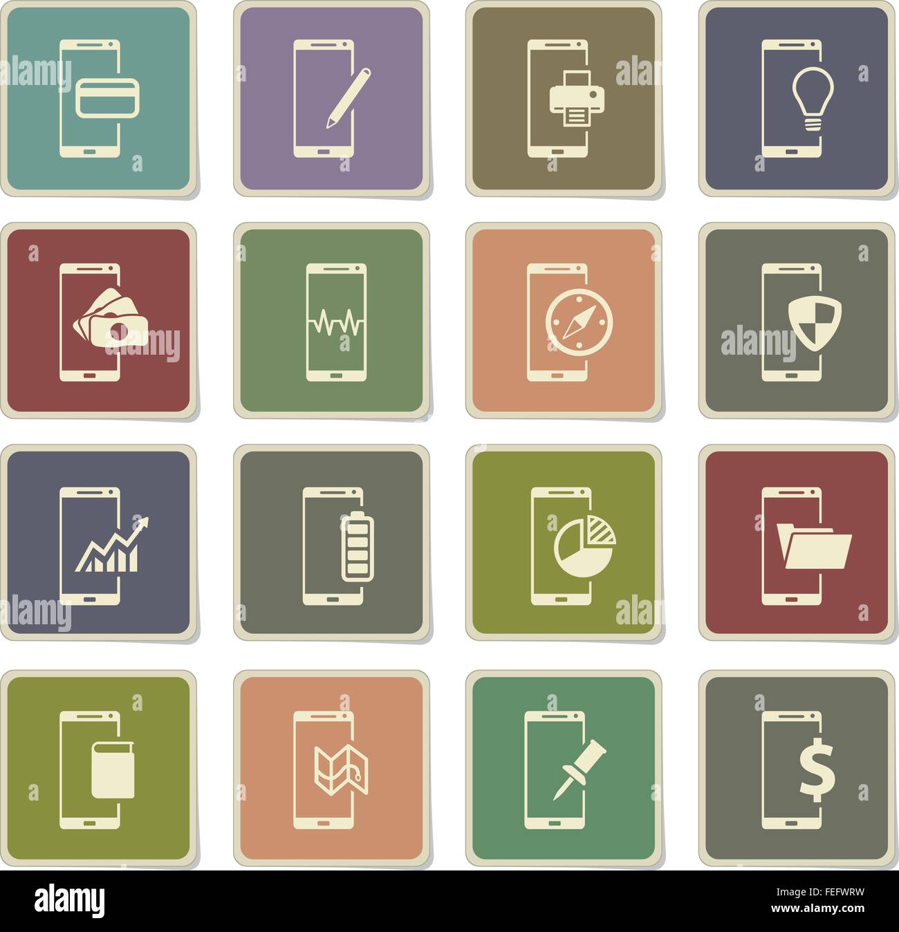 Smartphone simply icons Stock Vector Image & Art - Alamy