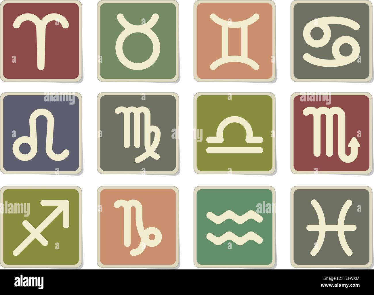 Zodiac icon set Stock Vector Image & Art - Alamy