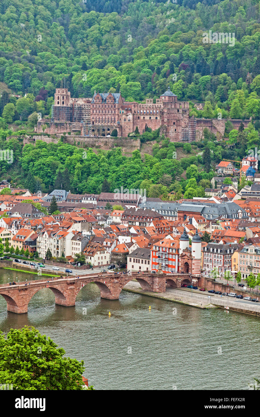 Aerial view of Heidelberg old town, Germany Stock Photo - Alamy