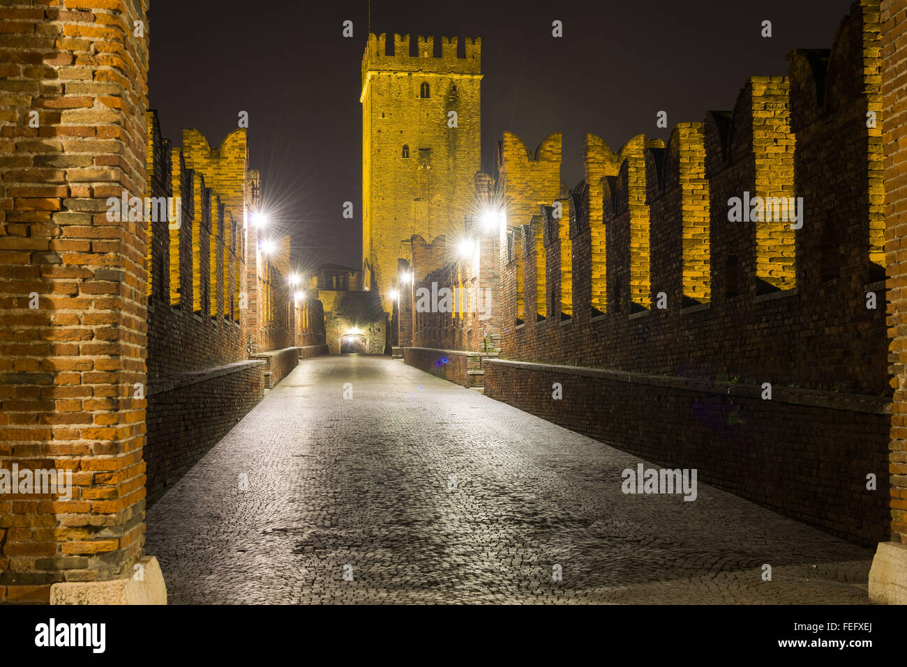 THe medieval bridge of Castelvecchio, one of the symbols of Verona ...