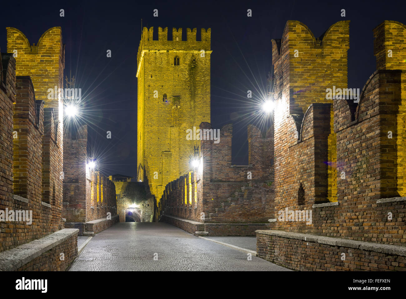 THe medieval bridge of Castelvecchio, one of the symbols of Verona ...