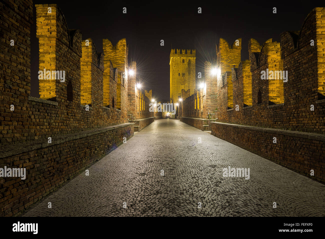 THe medieval bridge of Castelvecchio, one of the symbols of Verona ...