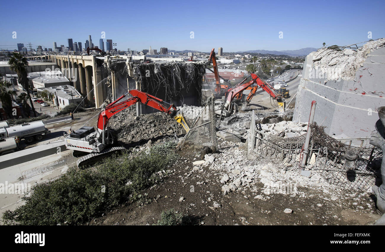 Los Angeles, California, USA. 6th Feb, 2016. A 40-hour closure of a 2 1 ...