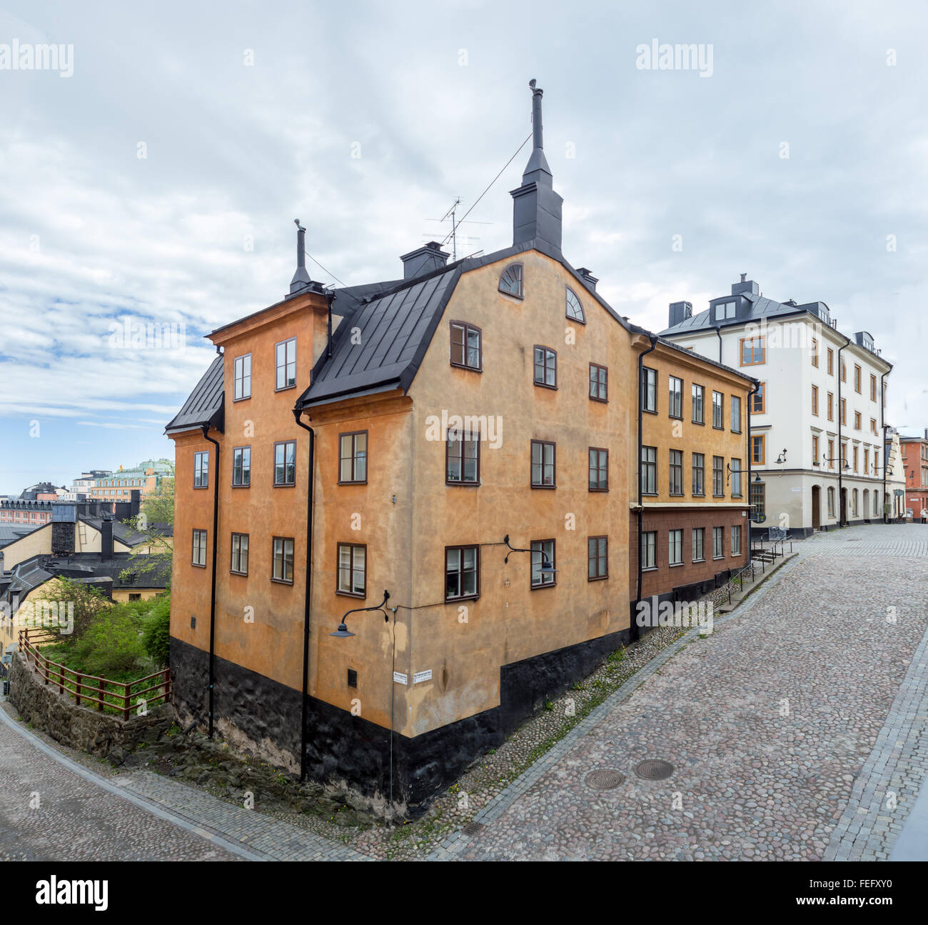 Old residential building in a preserved area in Stockholm Stock Photo ...