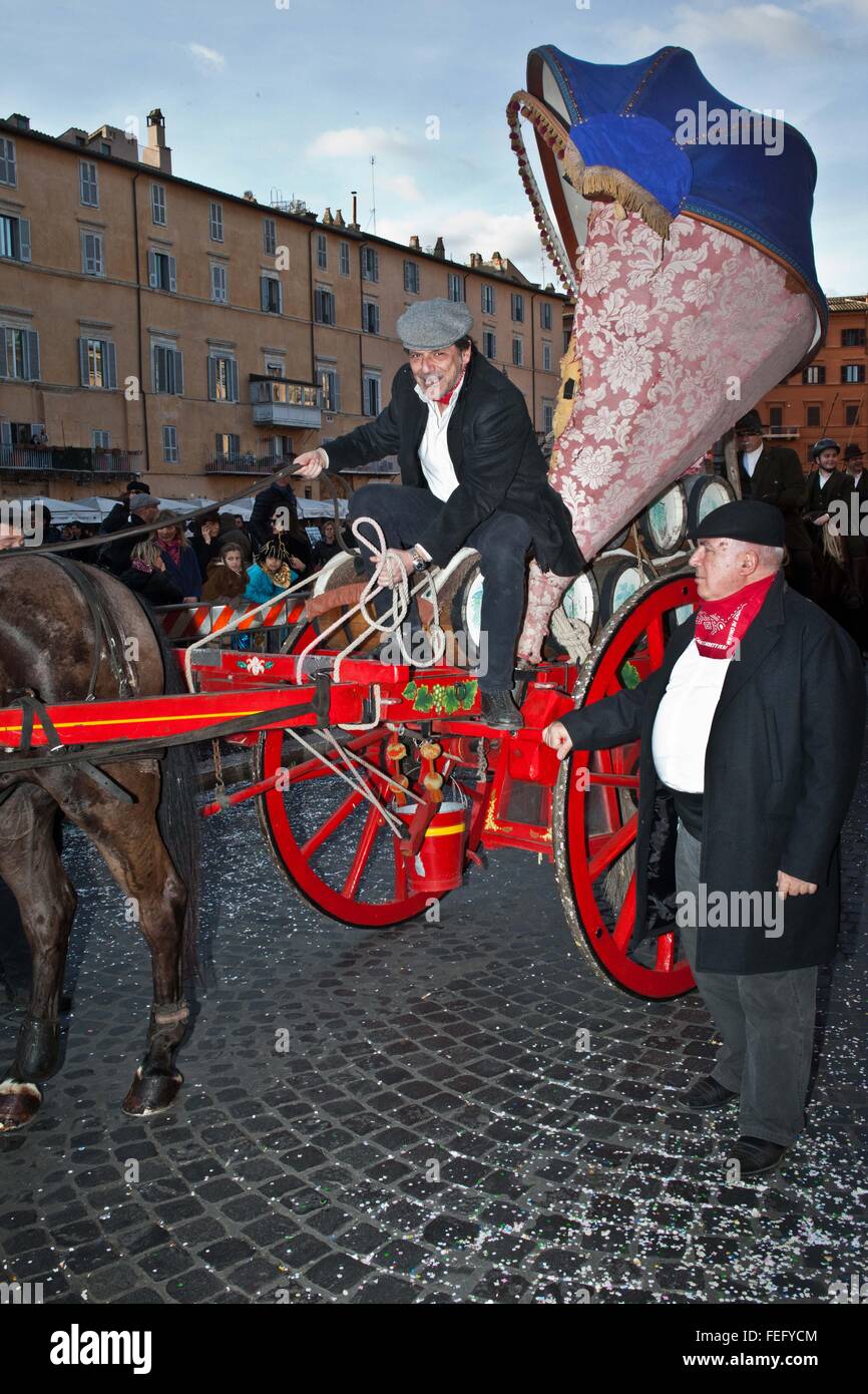 Equeste parade in Piazza Navona, for the Carnival in Rome 2016 Stock ...