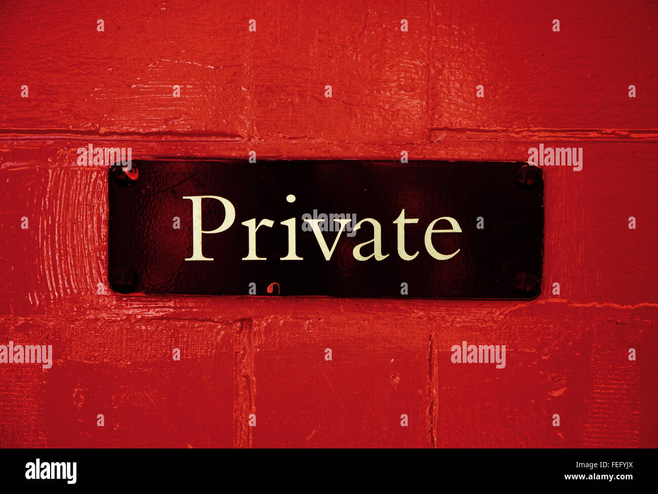 Private sign on red door Stock Photo - Alamy