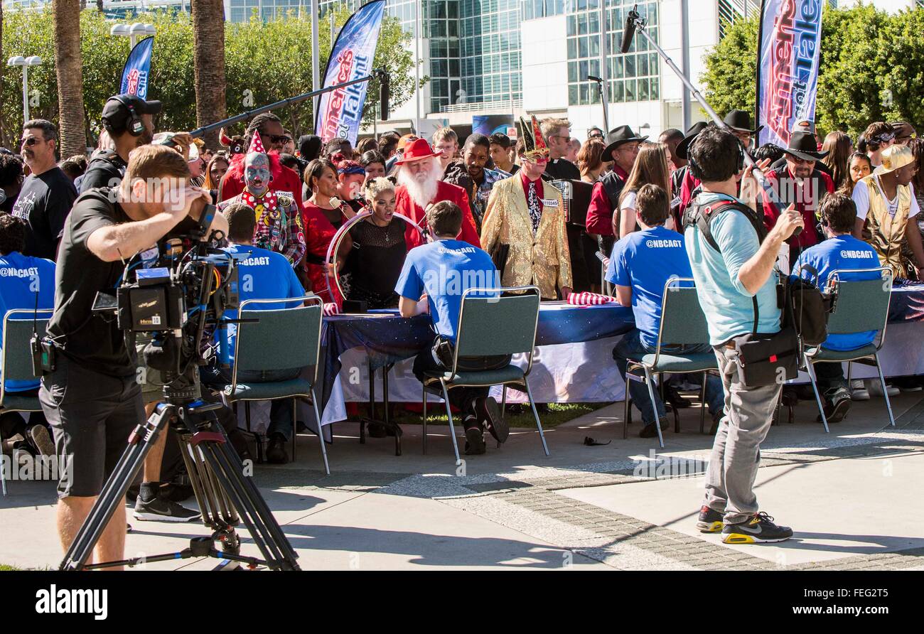 Los Angeles, CA, USA. 06th Feb, 2016. Contestants are filmed while ...