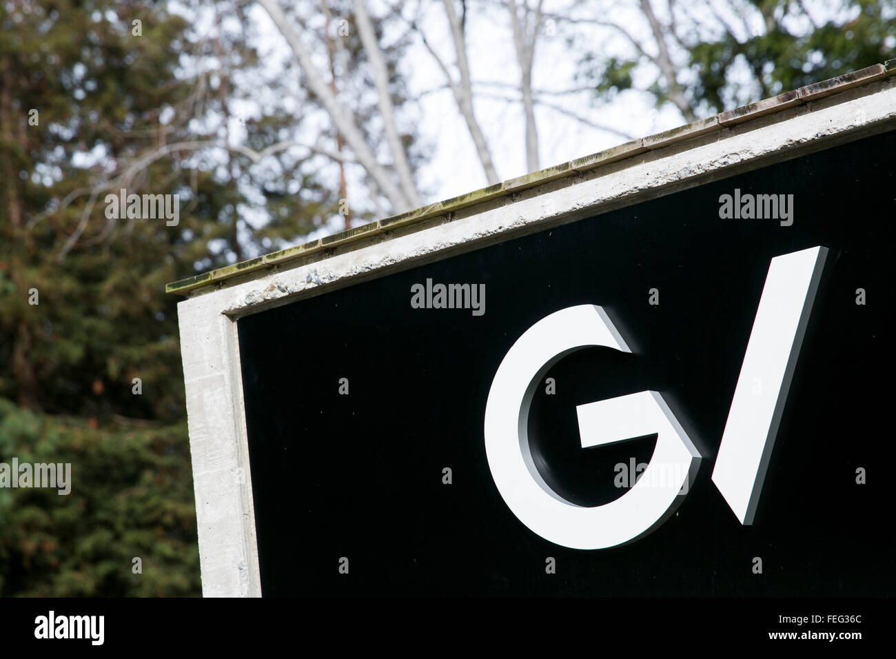 A logo sign outside of the headquarters of GV, also known as Google ...