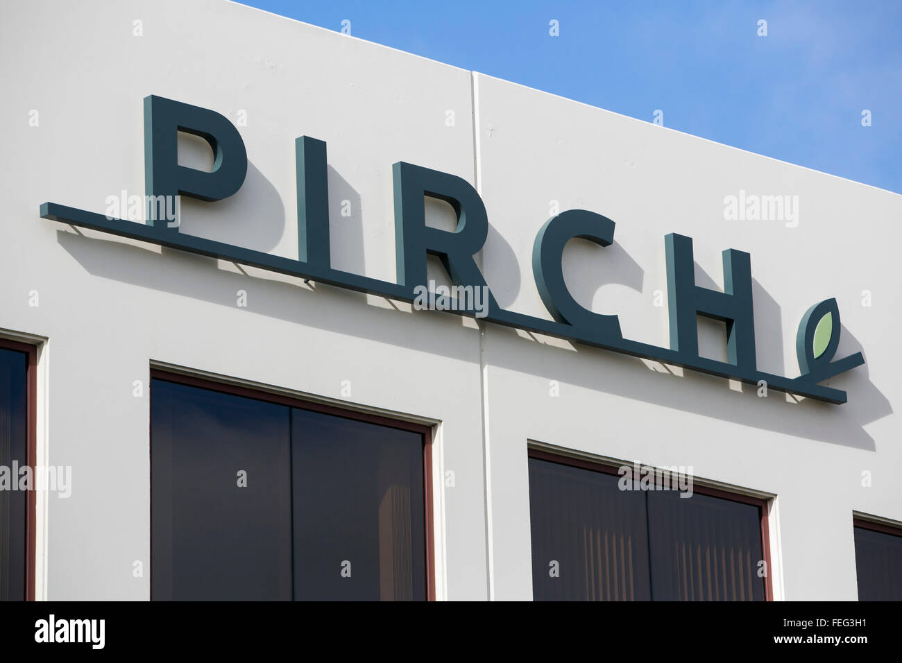 A logo sign outside of the headquarters of Pirch in San Diego ...