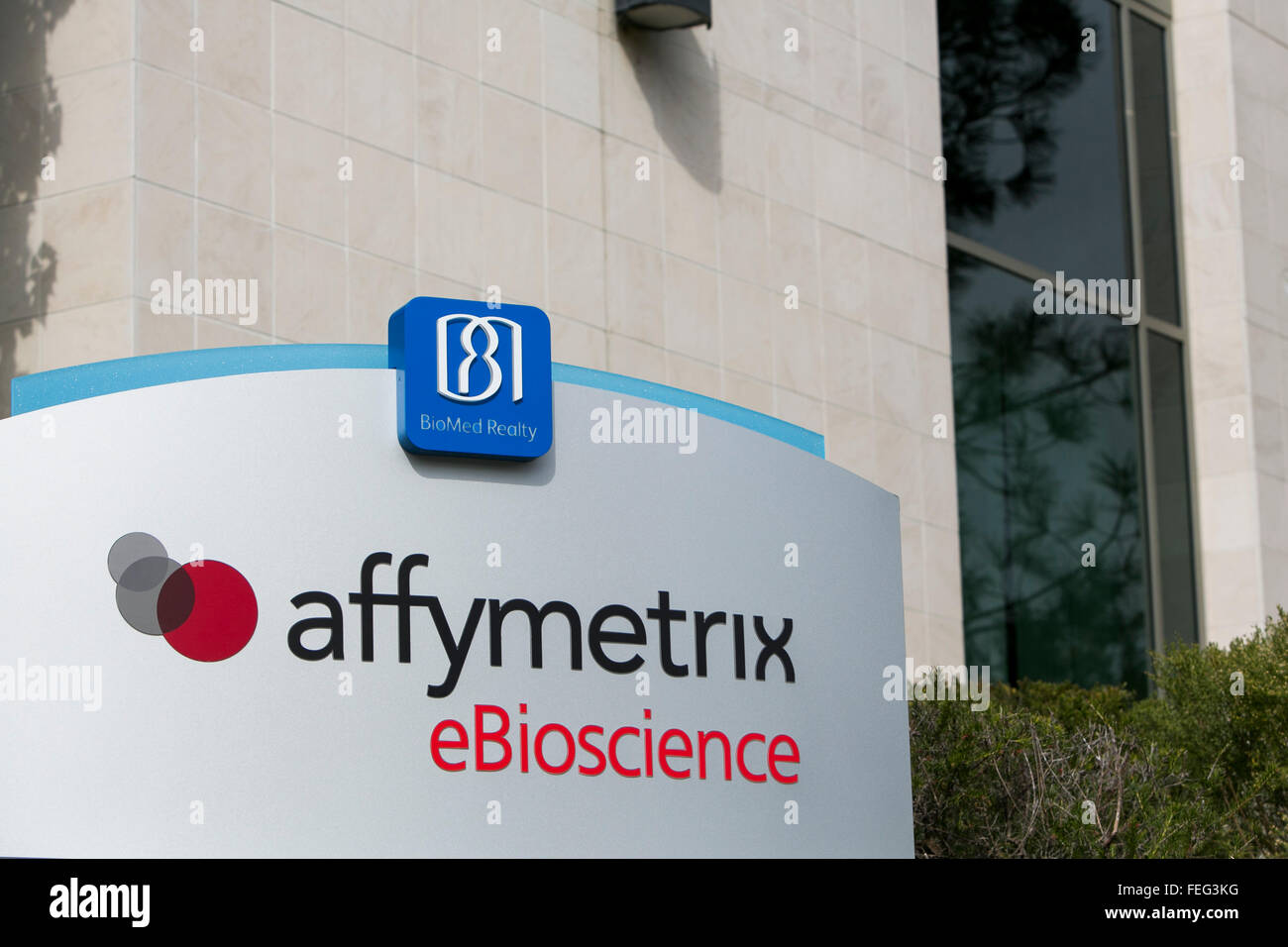 A logo sign outside of a facility occupied by Affymetrix, Inc., in San Diego, California on ...