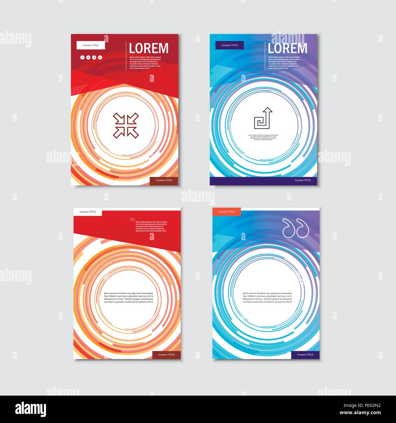 Set brochures templates with circular design Stock Vector Image & Art ...