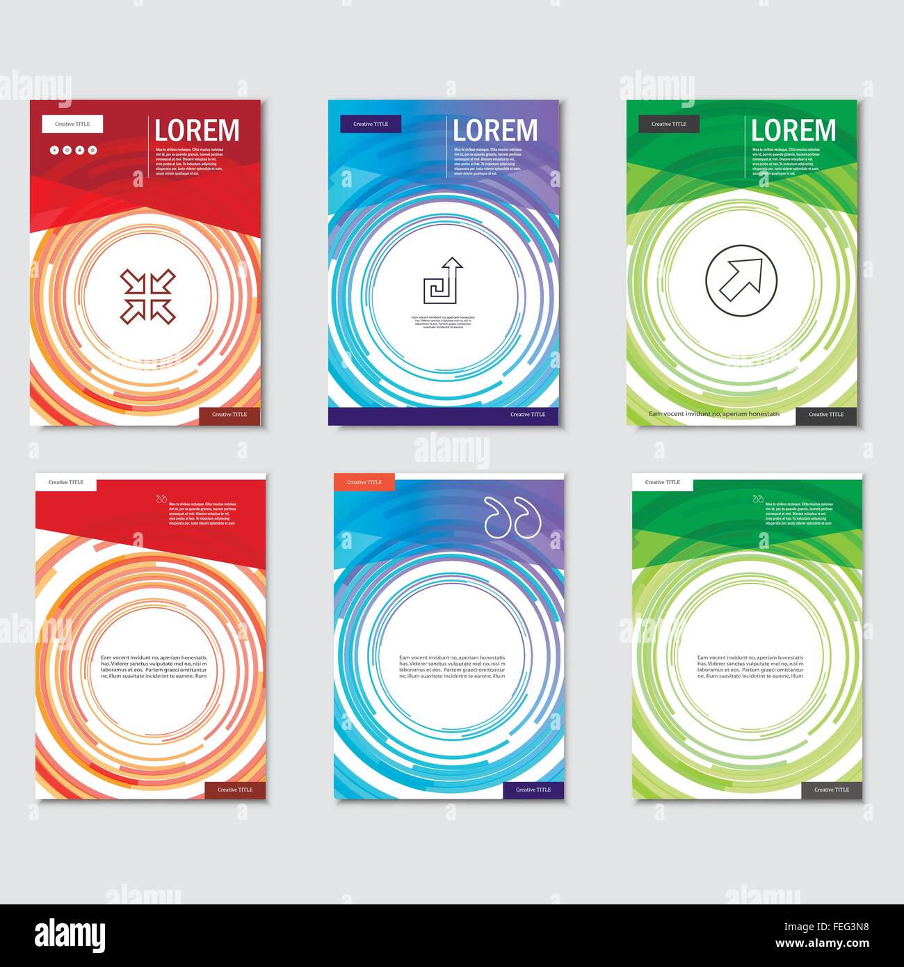 Set brochures templates with circular design Stock Vector Image & Art ...
