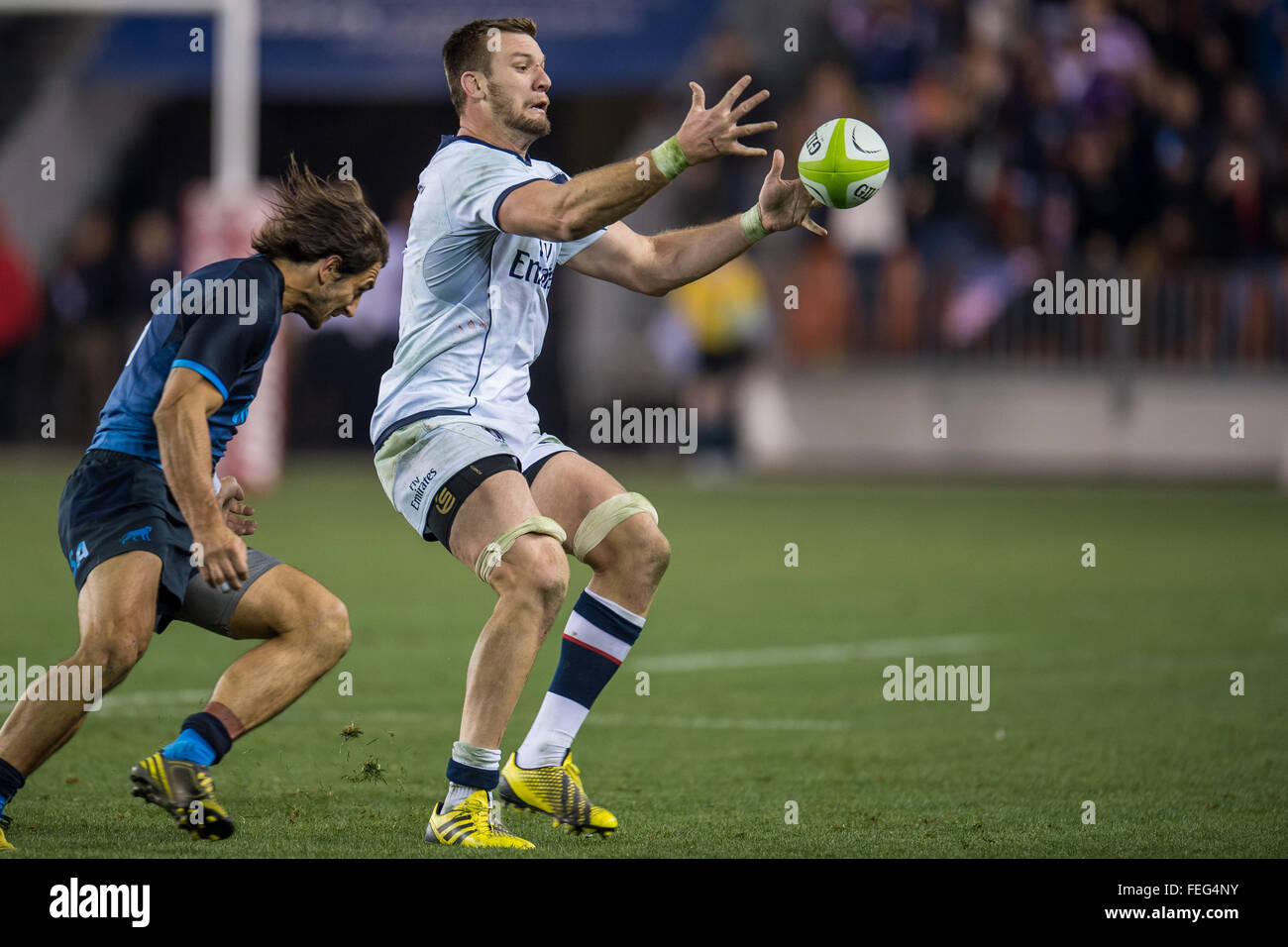 February 6, 2016: USA's Cam Dolan(6) catches a pass during the 2nd half ...