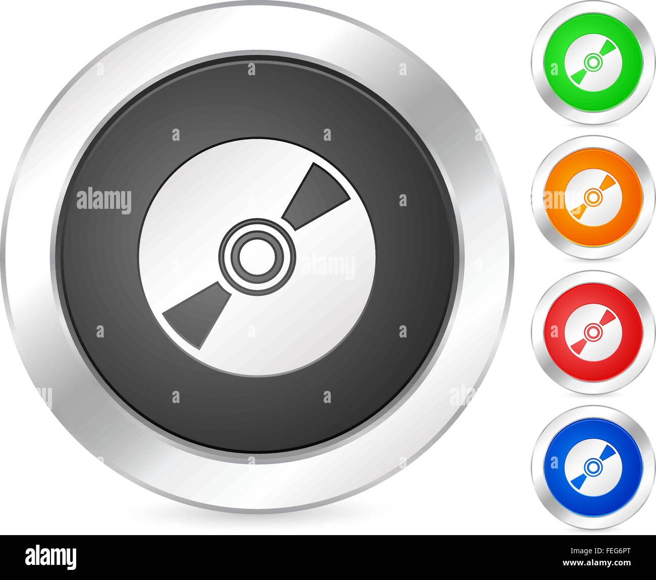 computer icon CD set isolated on a white background. Vector ...