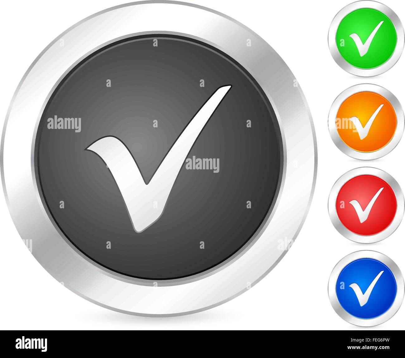 computer icon check symbol set isolated on a white background. Vector ...