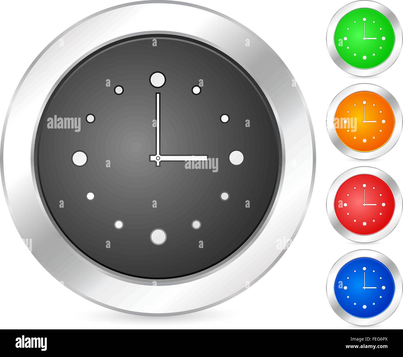 computer icon clock set isolated on a white background. Vector ...