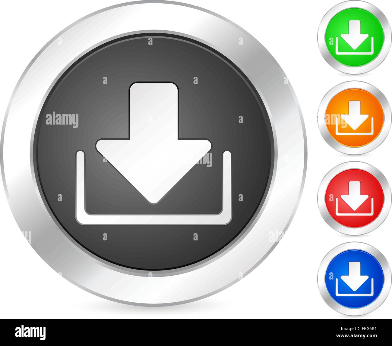 computer icon download set isolated on a white background. Vector ...