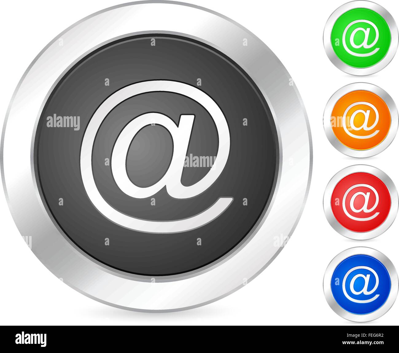 computer icon email set isolated on a white background. Vector ...