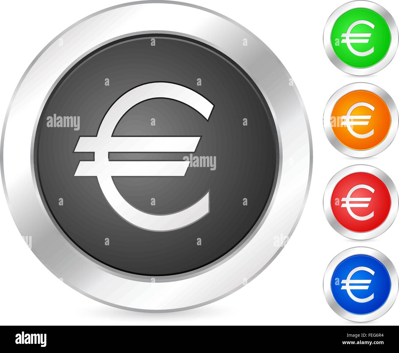 computer icon euro set isolated on a white background. Vector ...