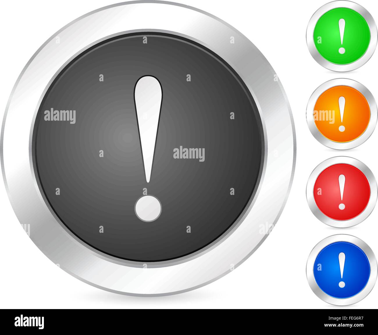 computer icon exclamation mark set isolated on a white background ...