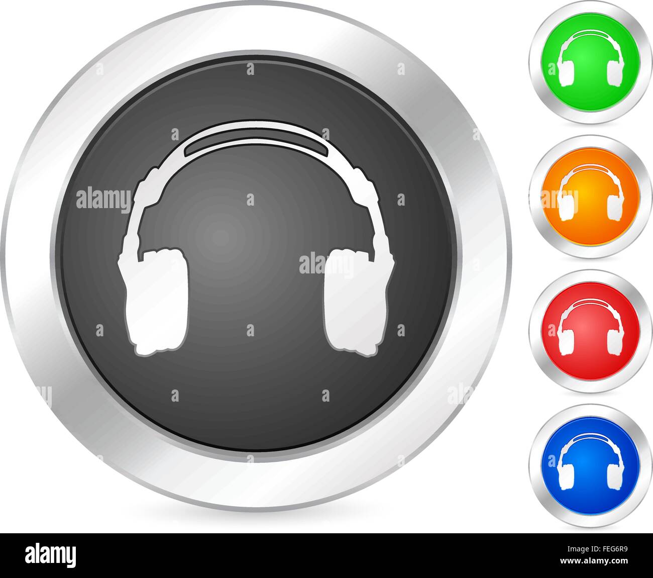 computer icon headphone set isolated on a white background. Vector ...