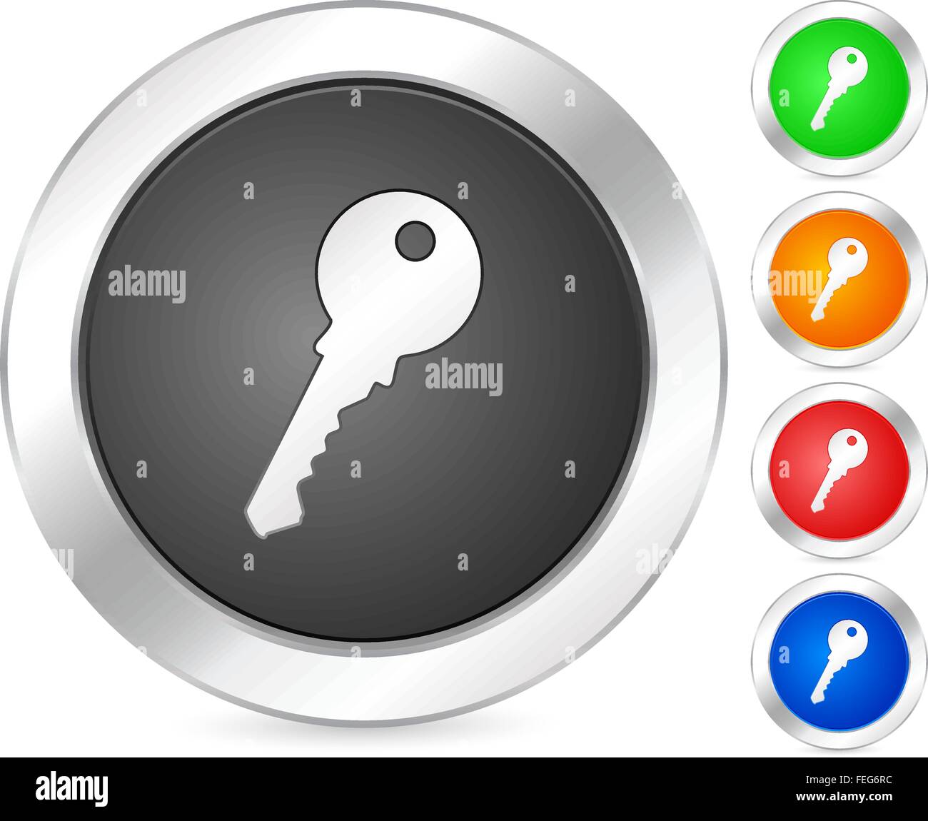 computer icon key set isolated on a white background. Vector ...