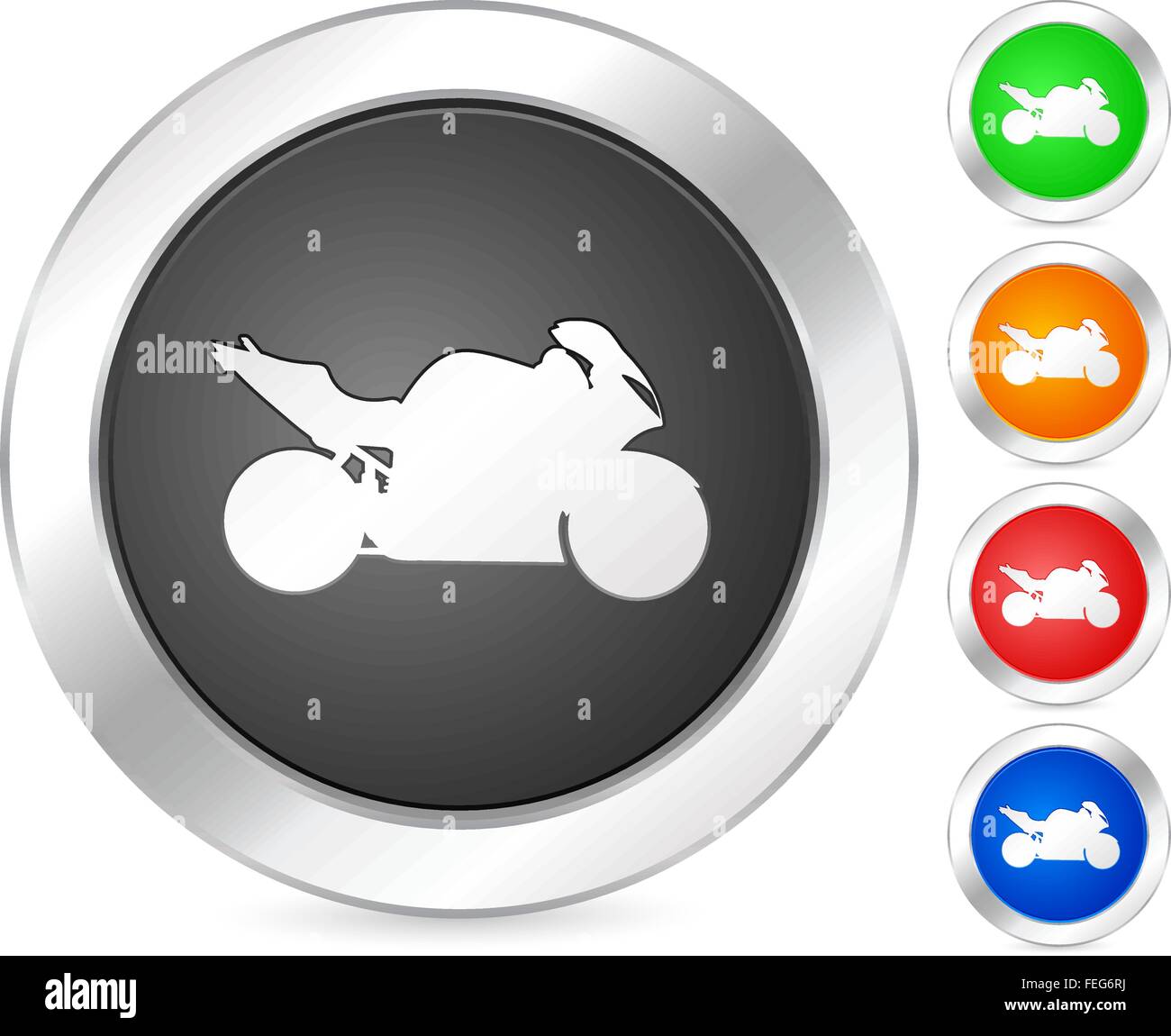 computer icon motorcycle set isolated on a white background. Vector ...