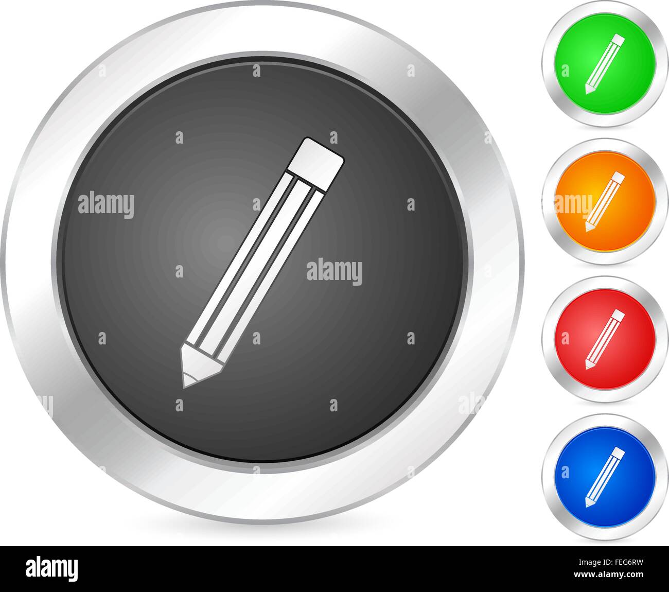 computer icon pencil set isolated on a white background. Vector ...