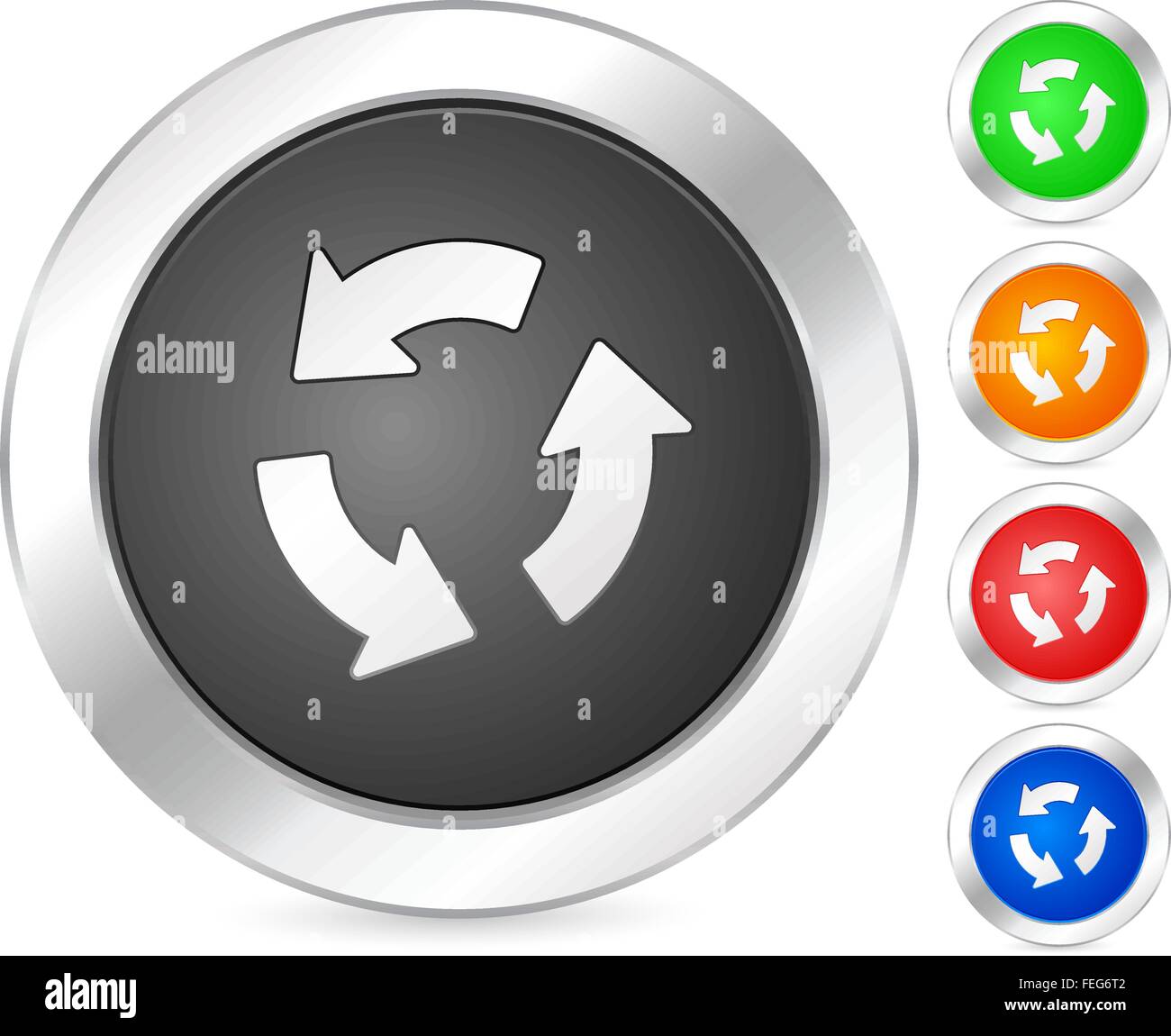 computer icon recycle set isolated on a white background. Vector ...