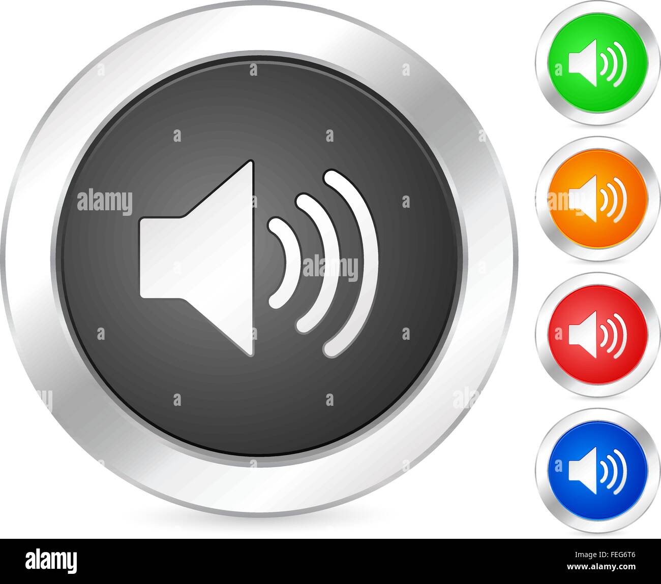 computer icon sound set isolated on a white background. Vector ...