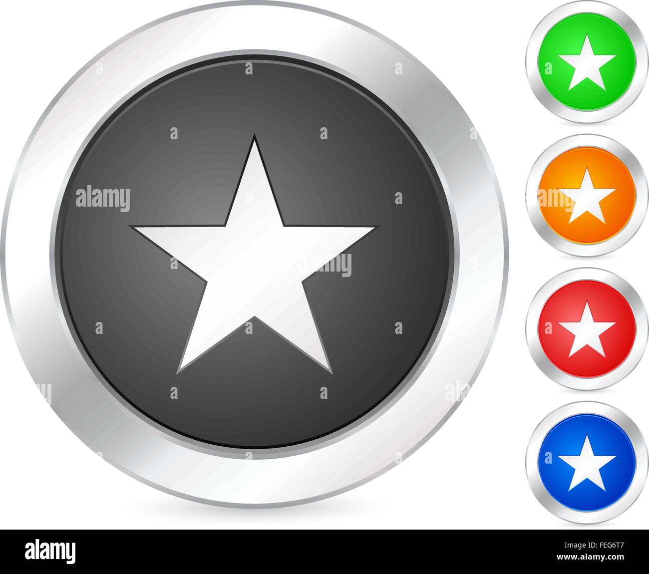 computer icon star set isolated on a white background. Vector ...