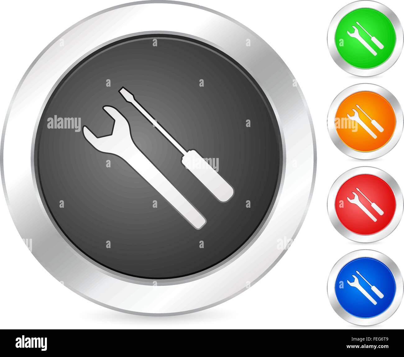 computer icon tools set isolated on a white background. Vector ...