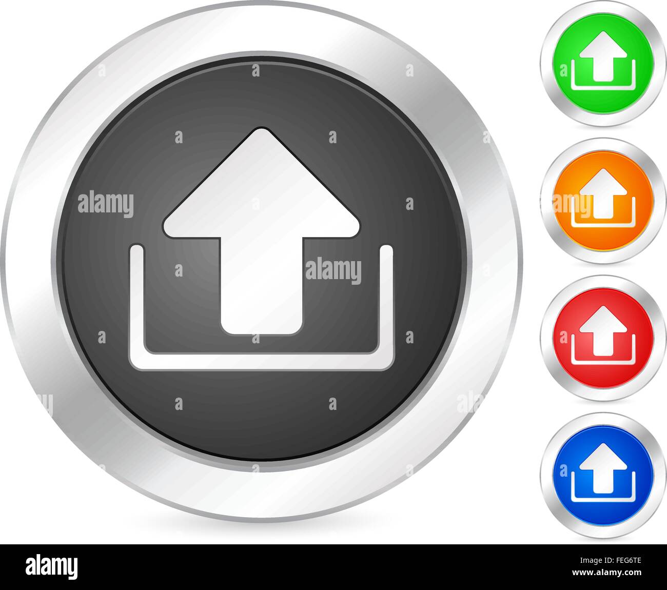 computer icon upload set isolated on a white background. Vector ...