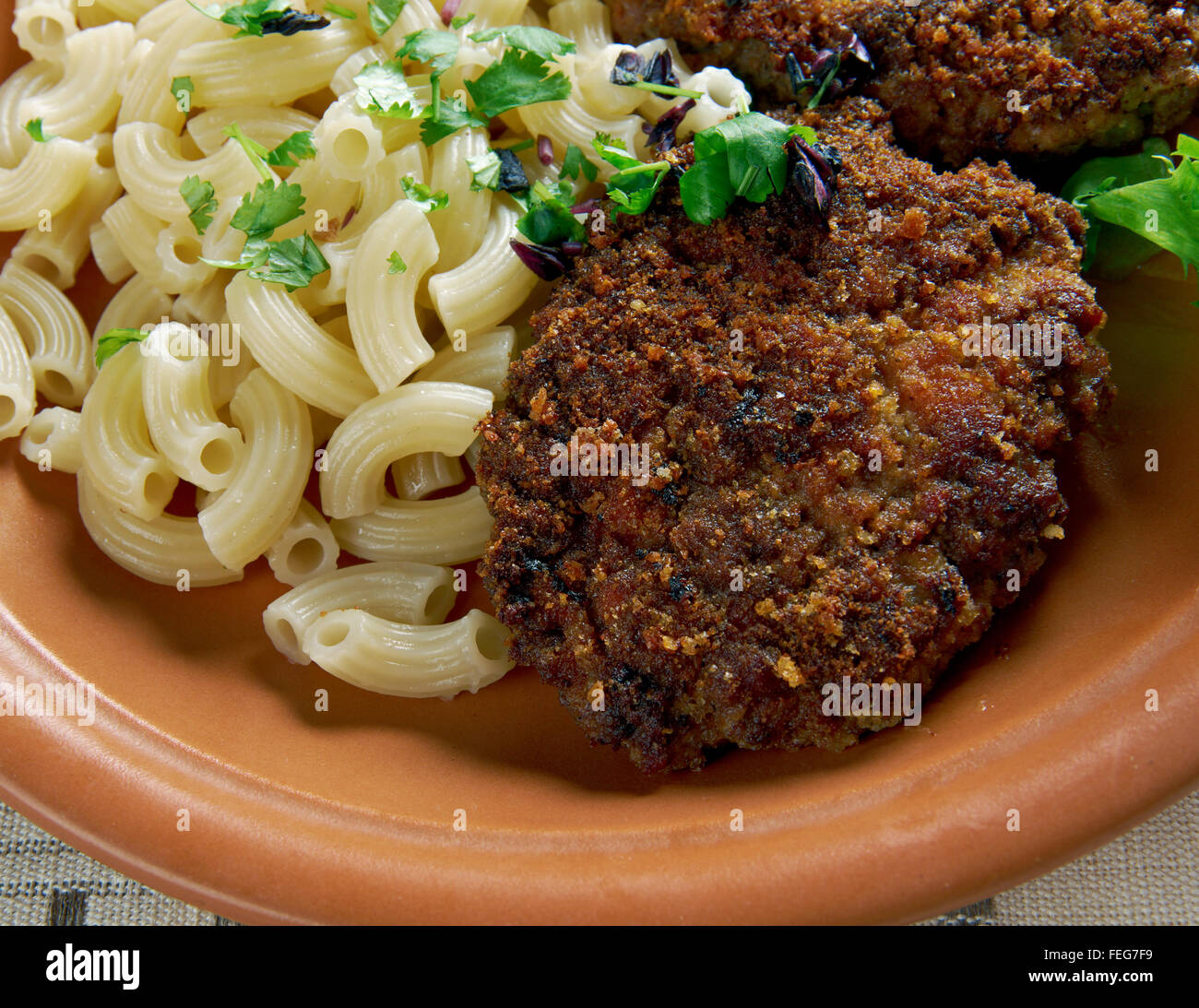 Mince Cutlets from the liver and pork meat Stock Photo - Alamy