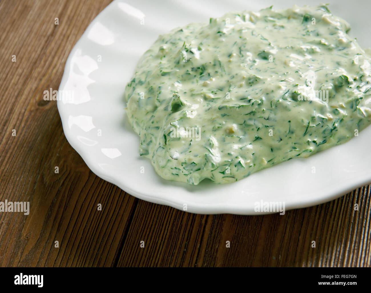 Garlic and Walnut Sauce. Garo - Georgian traditional summer sauce Stock ...