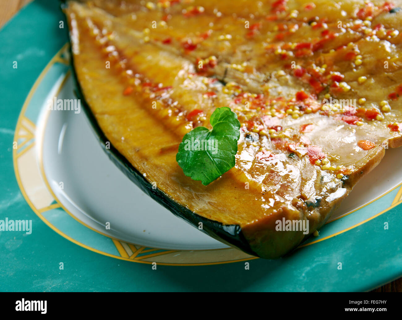 Craster kipper Deviled.smoked fish. Traditional British snack Stock ...