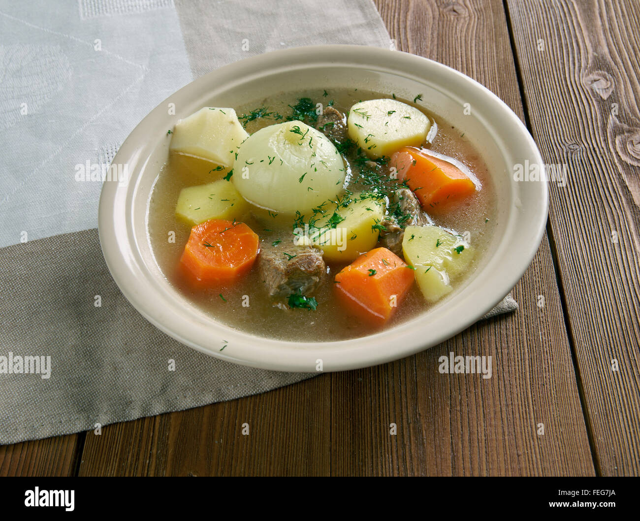 Fricot - Stew traditional Acadian dish.consist of potatoes, onions, and ...